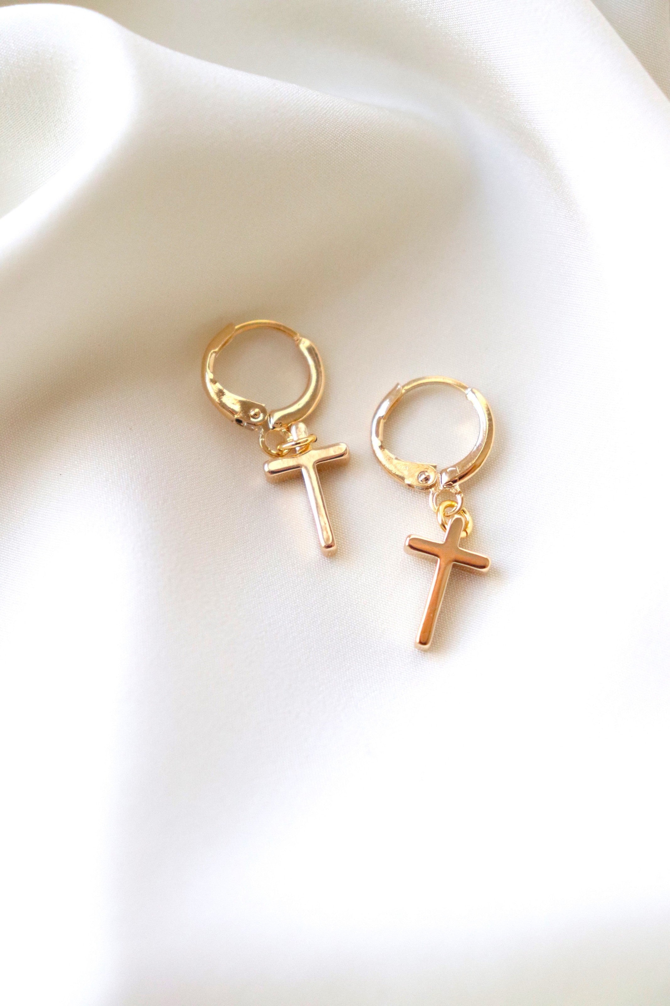 Cross Huggies - Gold – Honey Lou Boutique